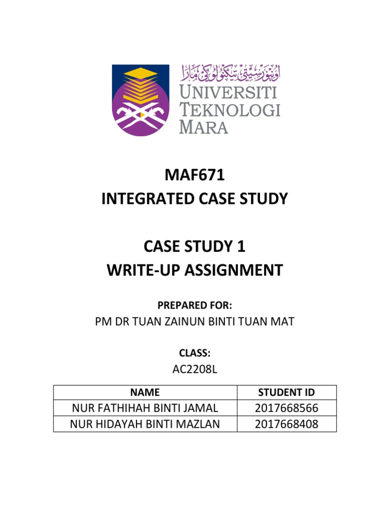 MAF671 Integrated Case Study Case Study 1 Write-Up Assignment | PDF ...