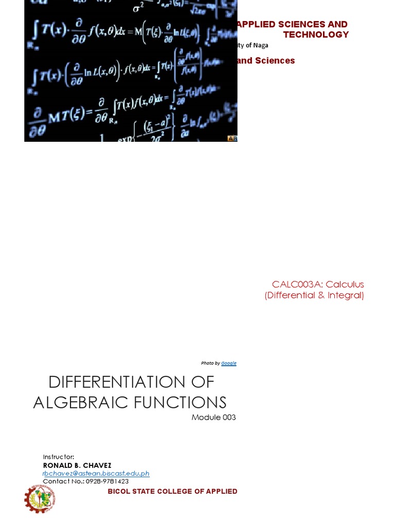 Differentiation of Algebraic Functions | PDF | Derivative | Slope