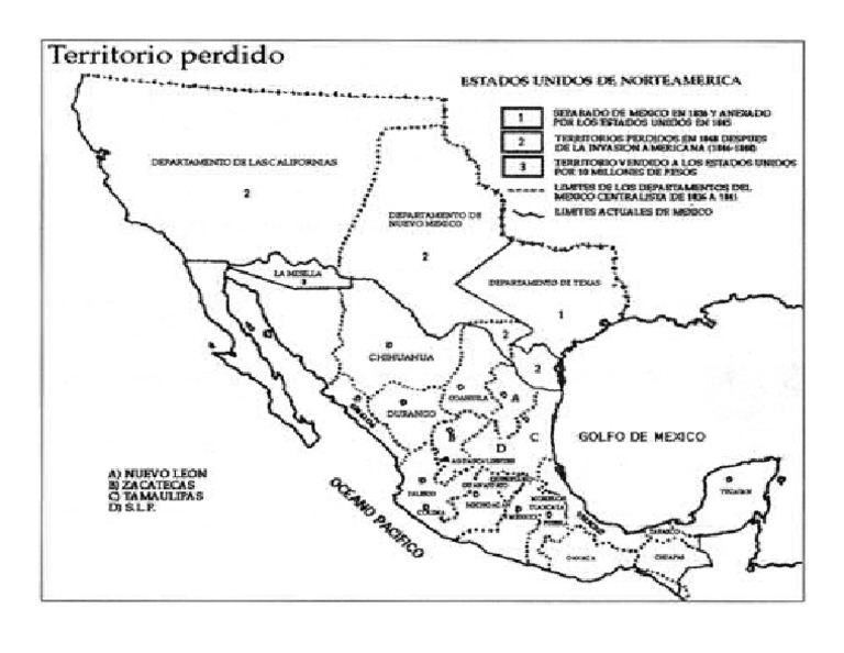 Mapa de Mexico Con Territorios Perdidos | PDF