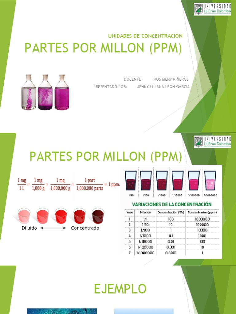 Partes por Millón y Solubilidad | PDF | Ciencia y matemáticas