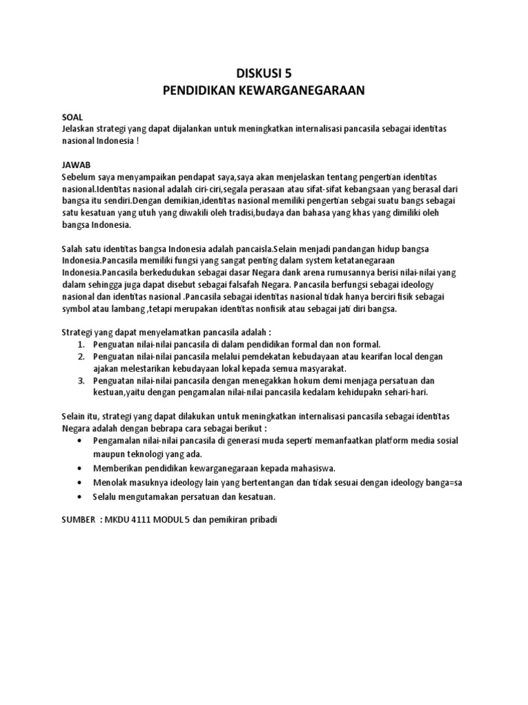 DISKUSI 5 PKN | PDF