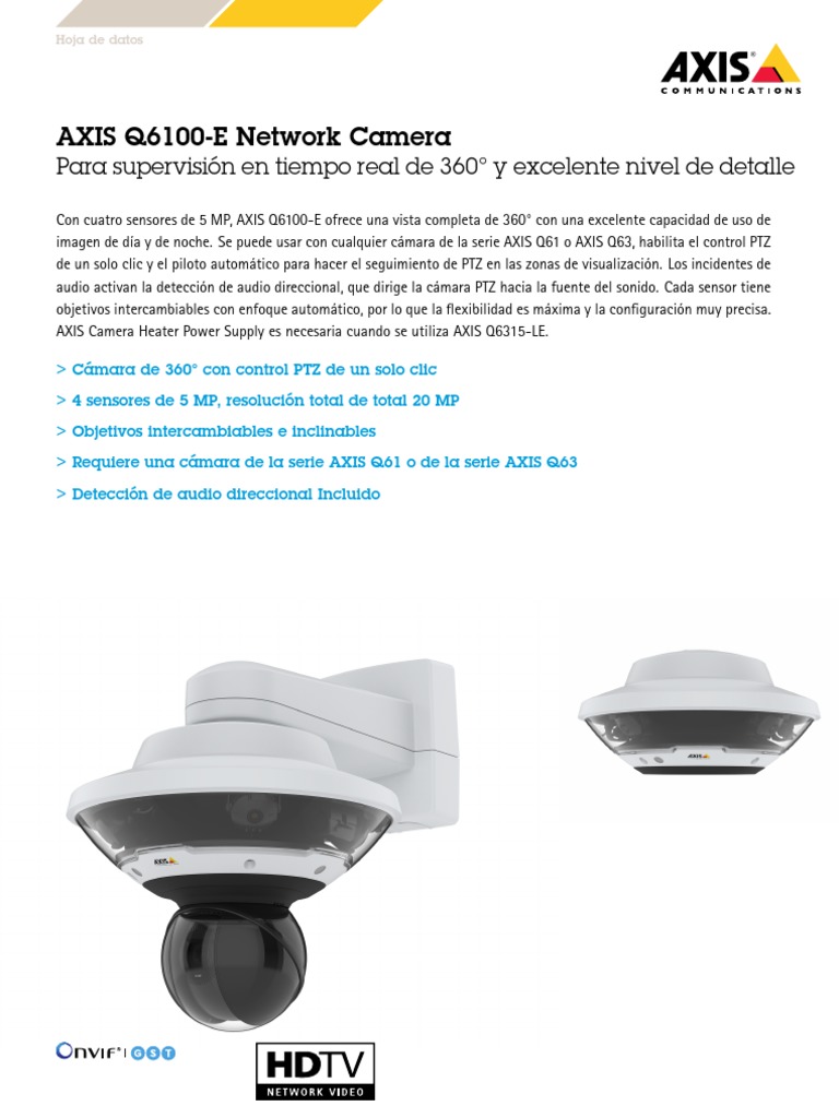 Multisensor para Domo PTZ datasheet-axis-q6100-e-network-camera-es-ES ...