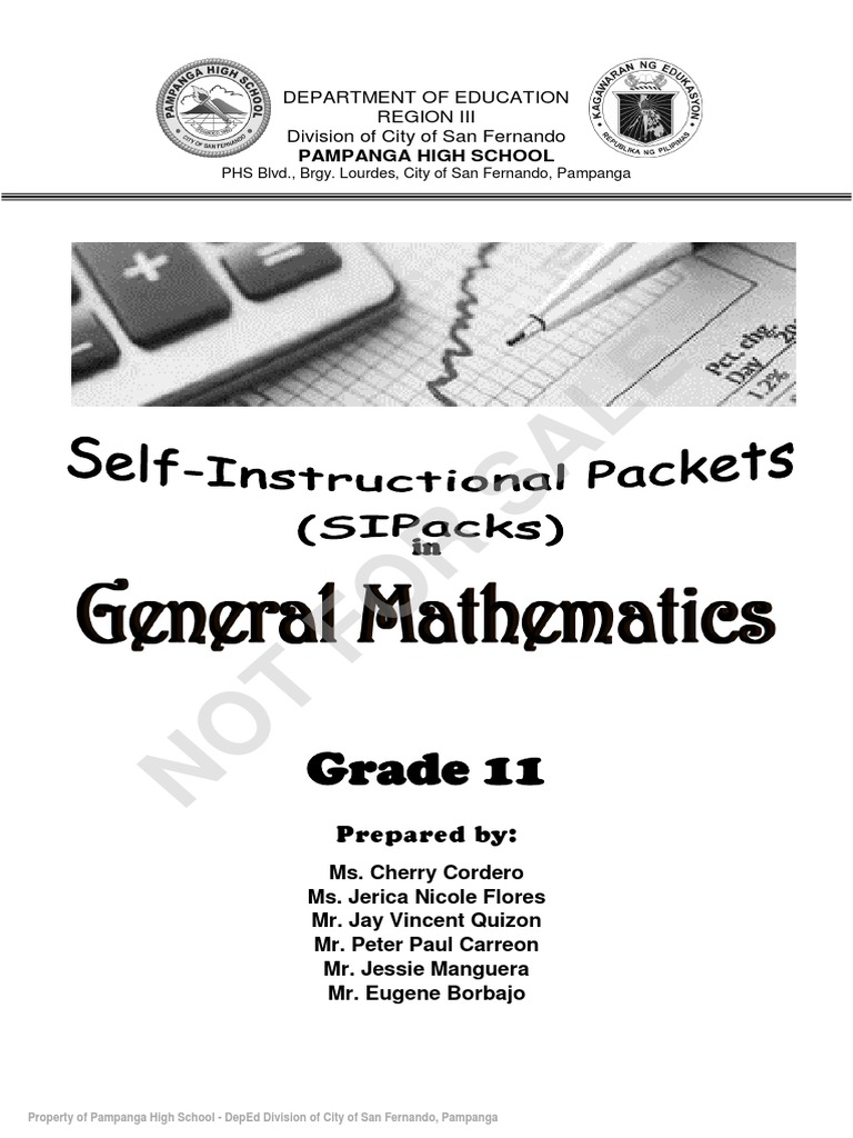 Grade 11 STEM General Mathematics 11F Week 1 | PDF | Function ...