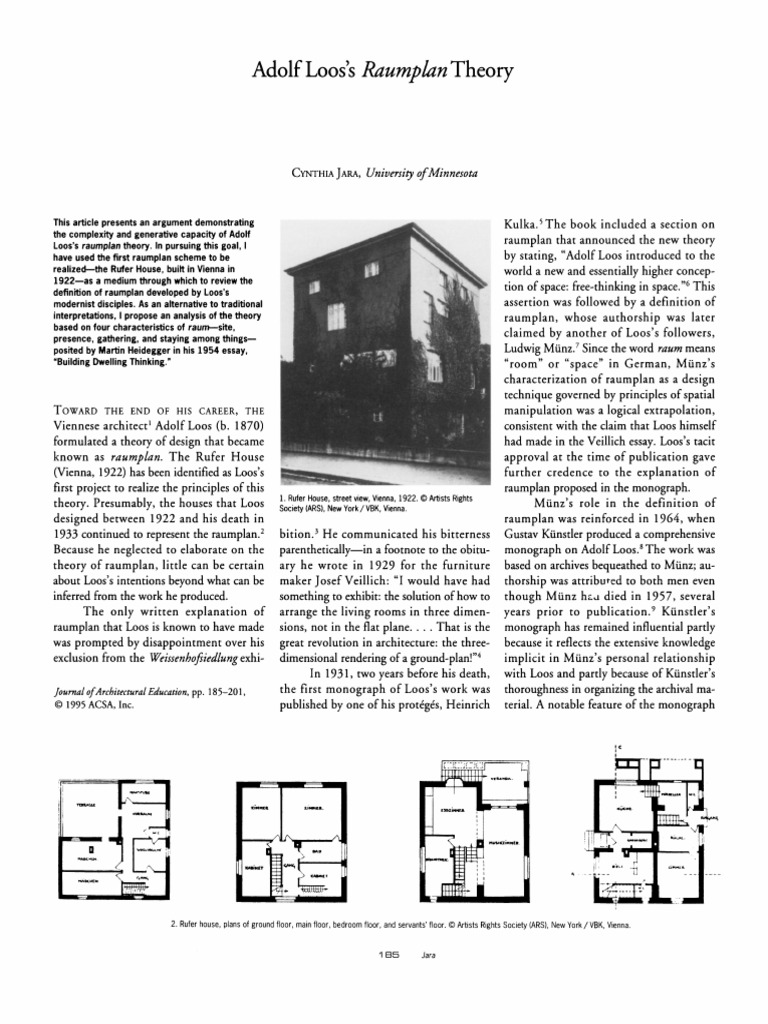 Adolf Loos's Raumplan Theory | PDF