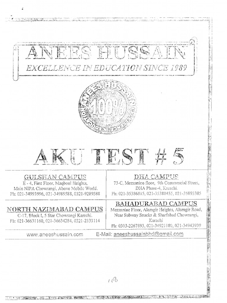 AKU - Test - 05 Campus 1 | PDF