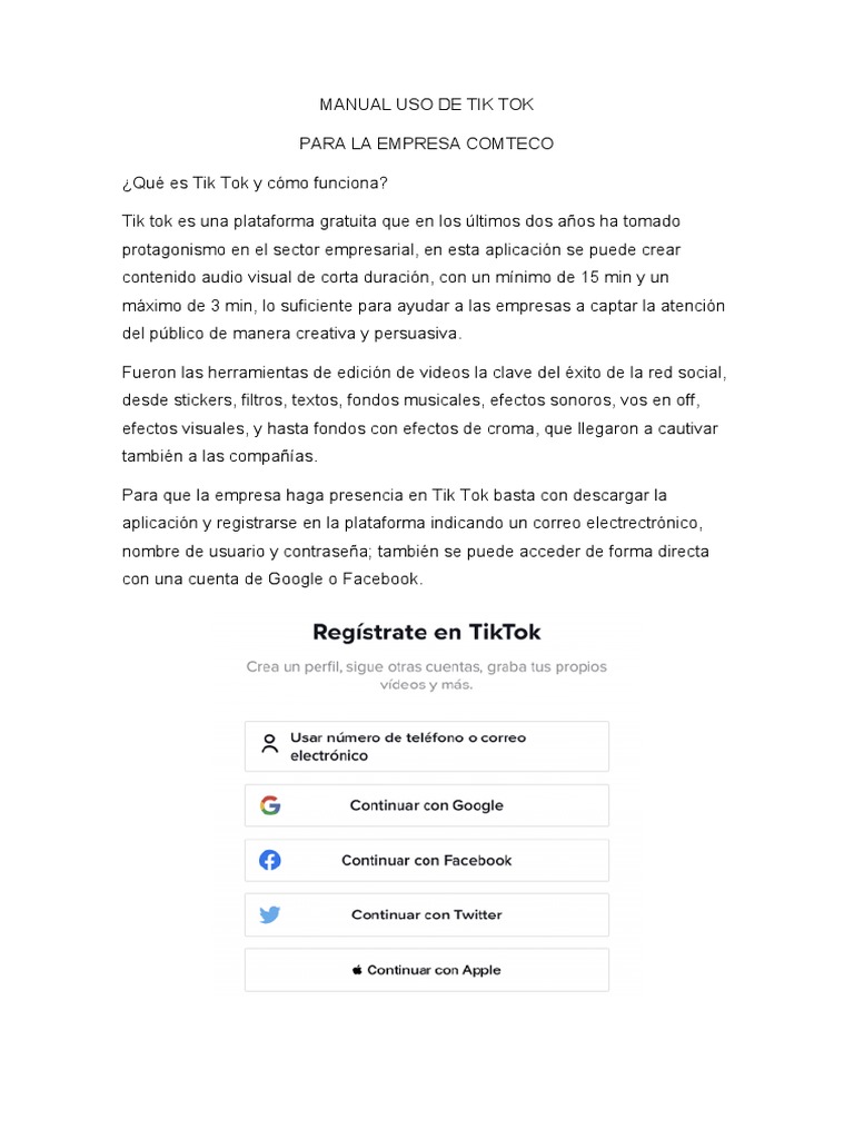 Manual Uso de Tik Tok | PDF