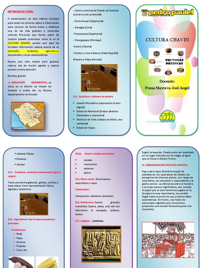 Triptico Chavin 3 | PDF | Era precolombina | Andes