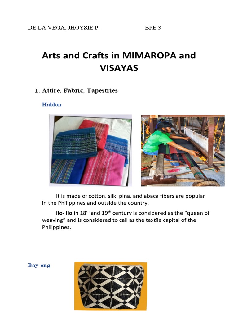MIMAROPA and Visayas Arts & Crafts | PDF | Basket Weaving | Weaving