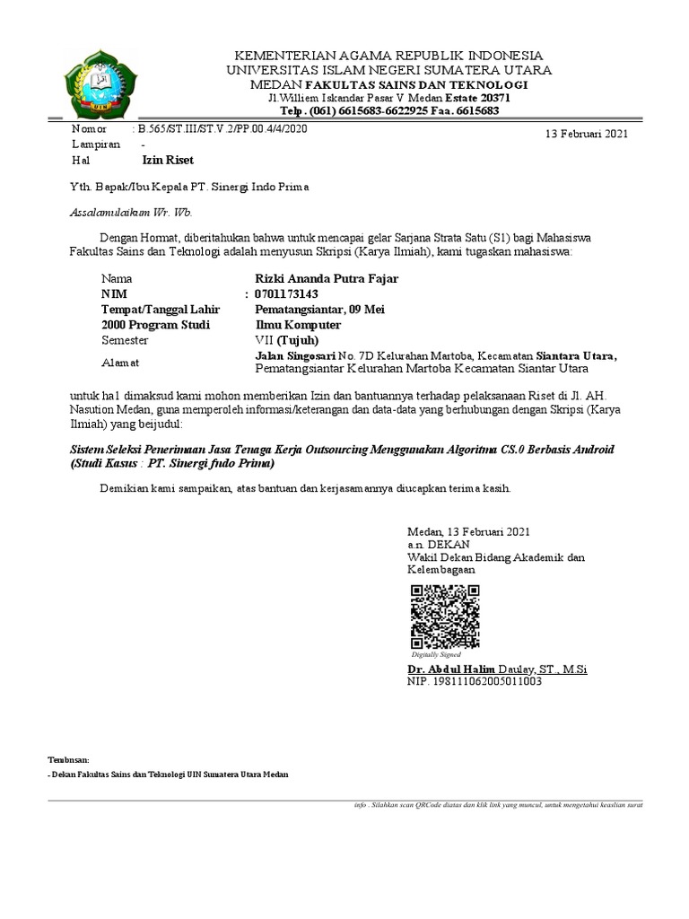 06 Surat Izin Riset-Penelitian | PDF