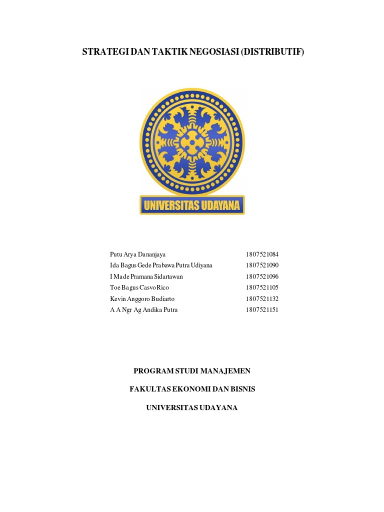 Taktik Negosiasi Distributif Efektif | PDF