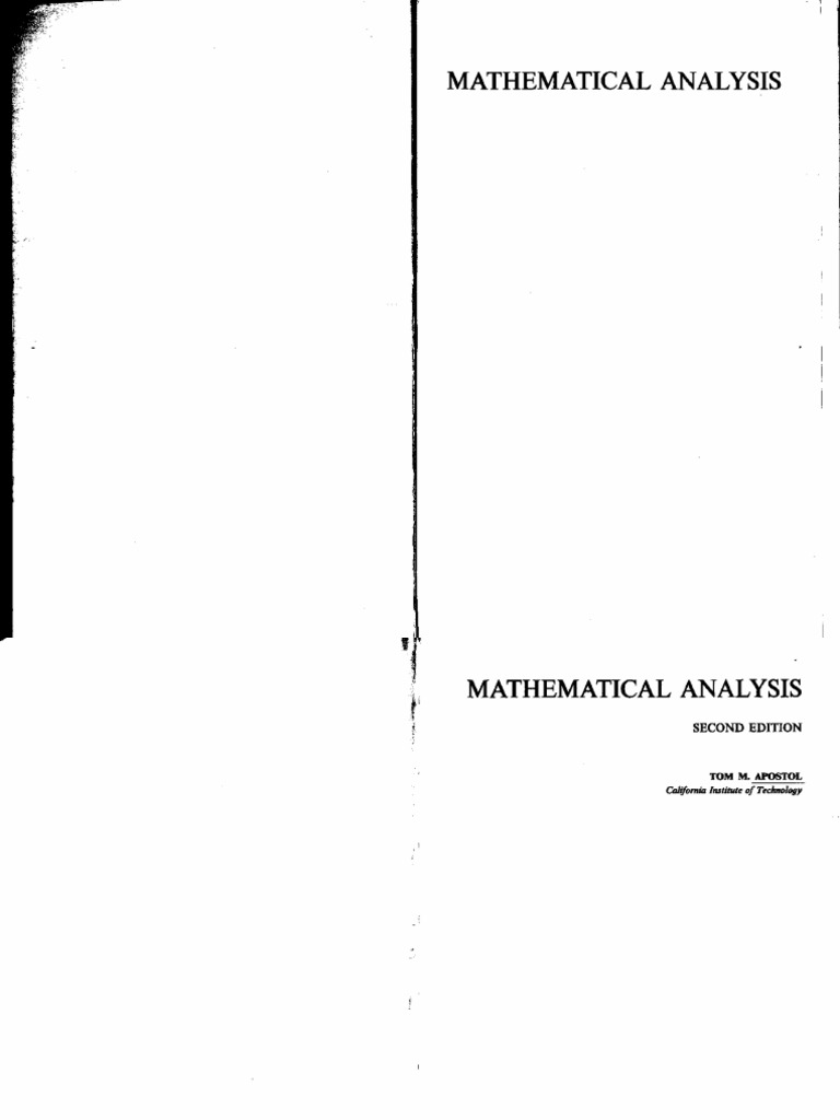 Tom M. Apostol - Mathematical Analysis, Second Edition-Addison Wesley ...