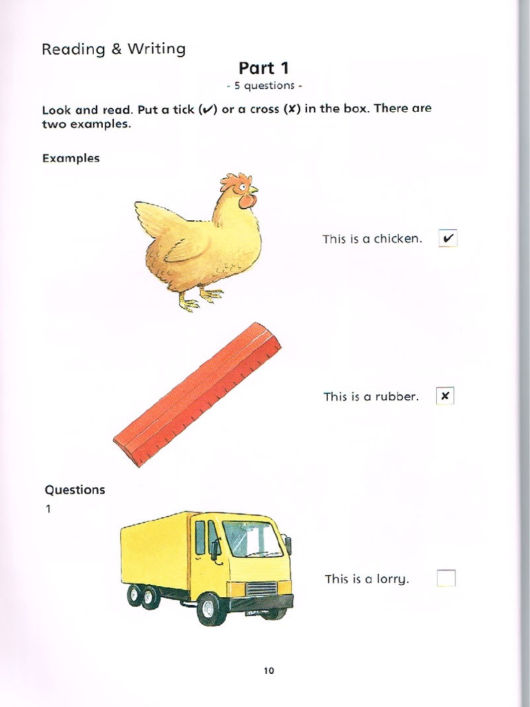Starters Reading and Writing 1 | PDF