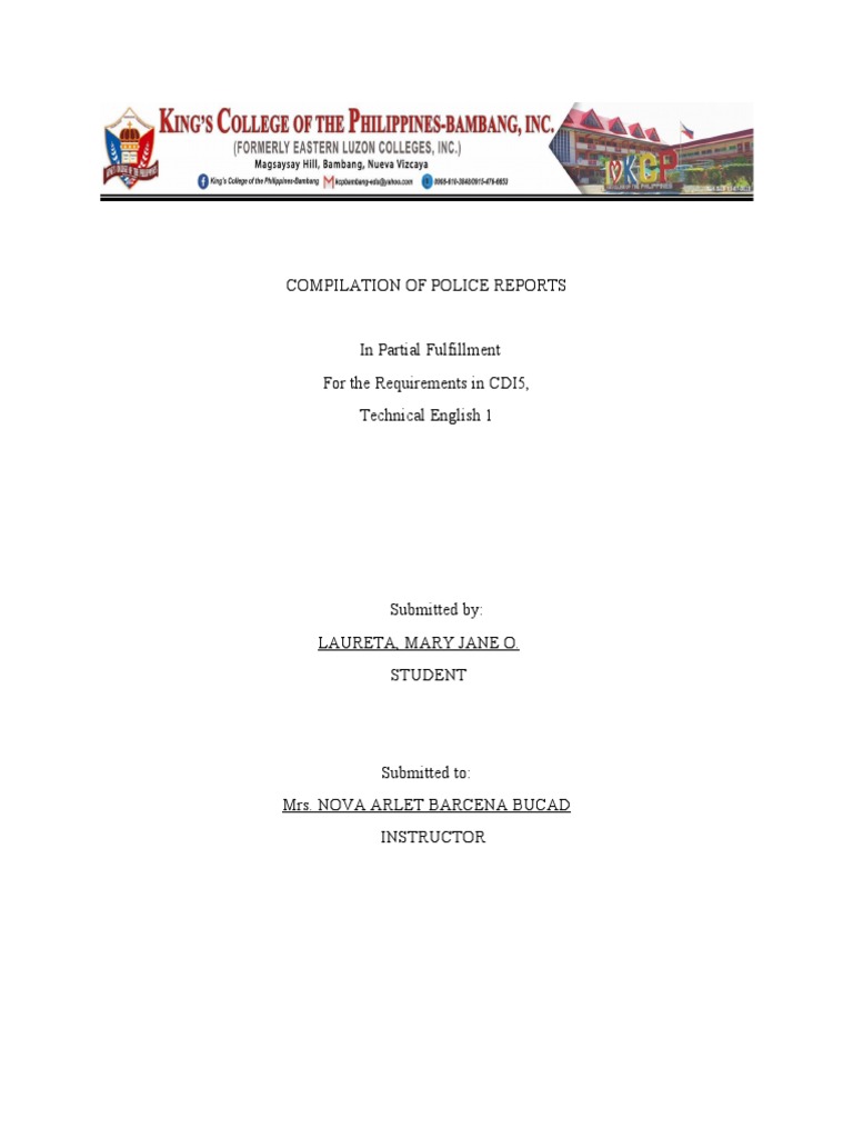 Compilation of Police Reports | PDF