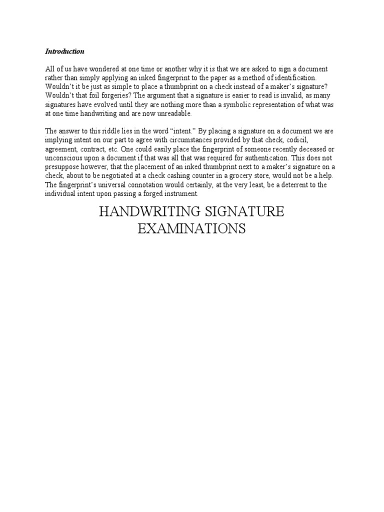 Handwriting Signature Examinations | PDF | Signature | Forgery