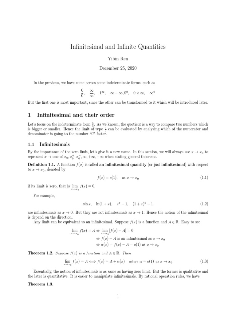 c1 4 Infinitesimal | PDF | Infinity | Trigonometric Functions