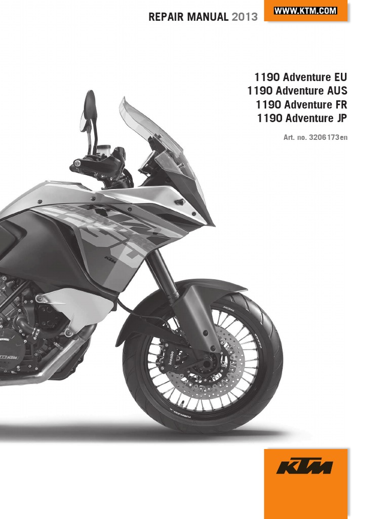 KTM 1190 Adventure Repair Manual 2013 EN | PDF