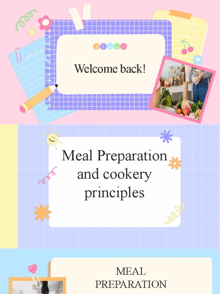 Lesson 4 - Meal Preparation and CookeryPrinciples | PDF | Cooking ...