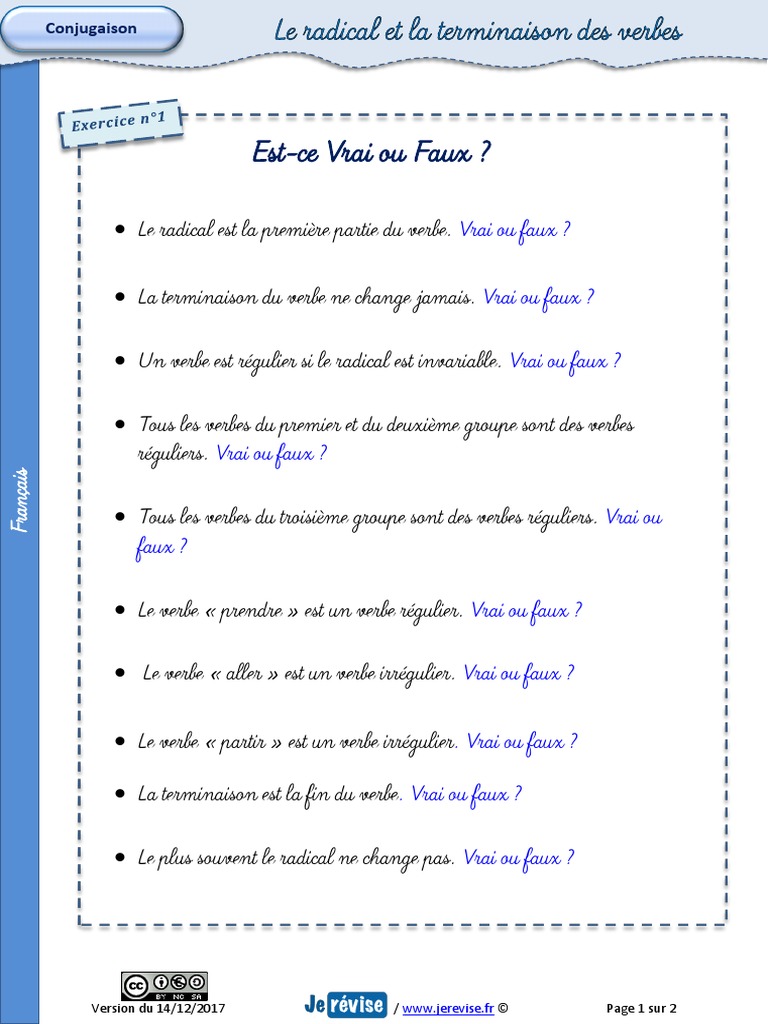Exercices Radical Terminaison | PDF