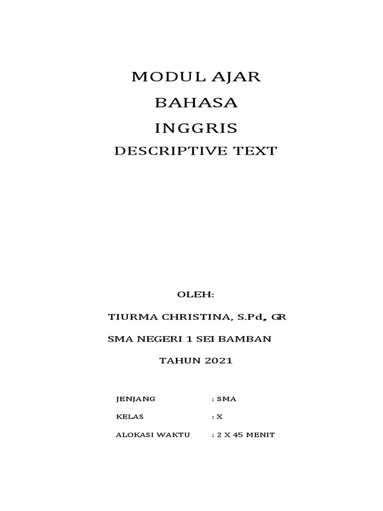 Modul Deskriptif Teks Bahasa Inggris tentang Tempat Bersejarah | PDF