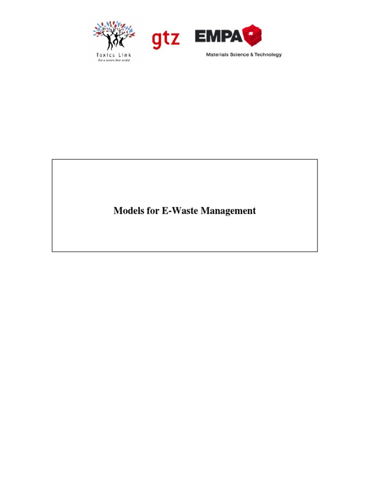 Models For E-Waste Management | PDF