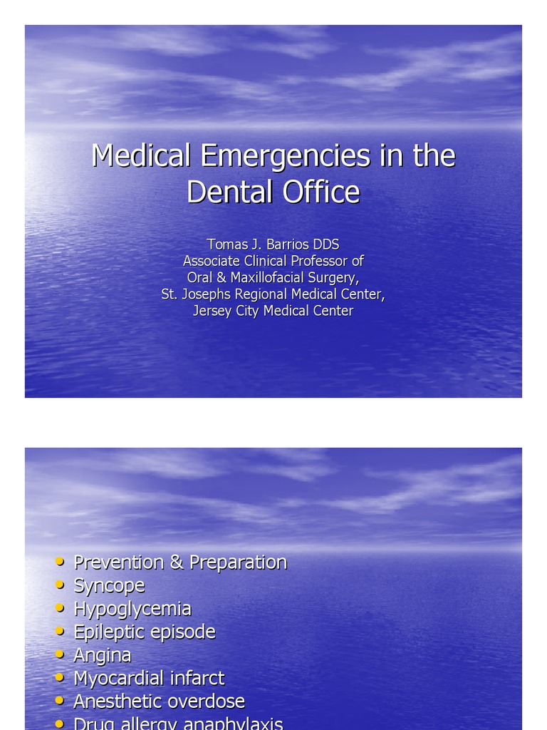 Medical Emergencies in The Dental Office | PDF | Allergy | Diabetes ...