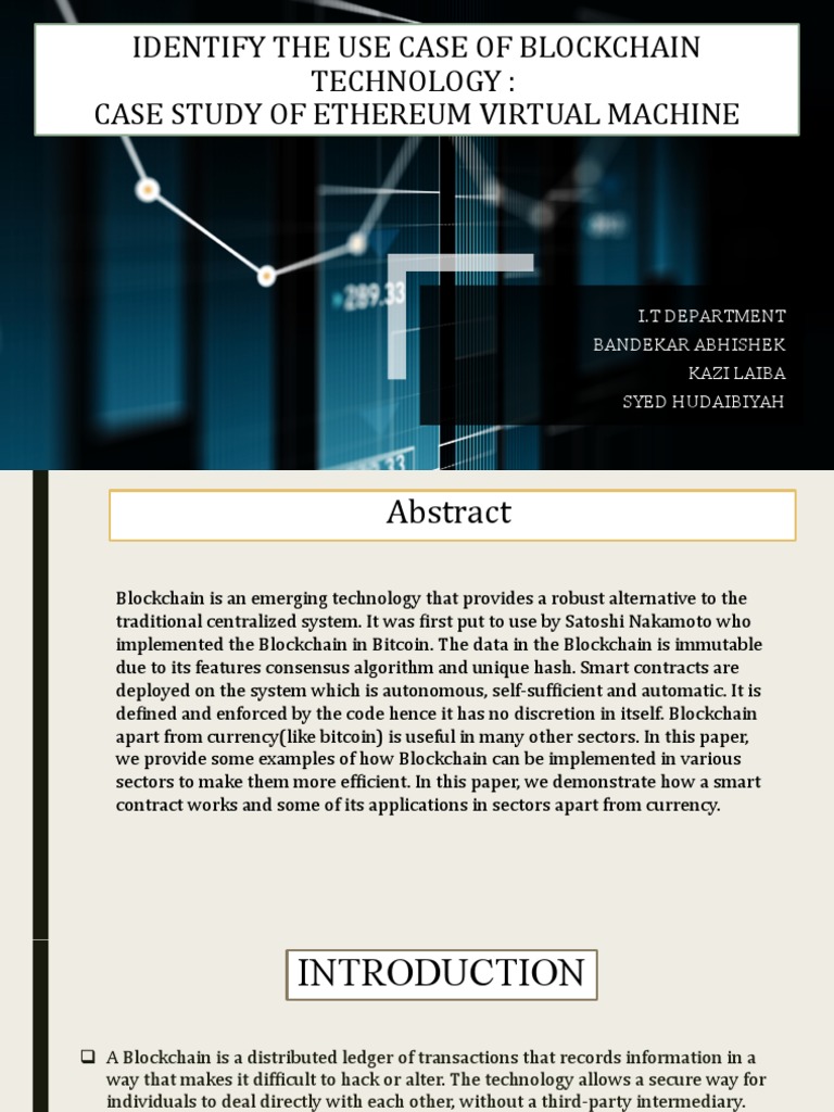Identify The Use Case of Blockchain Technology: Case Study of Ethereum Virtual Machine | PDF ...