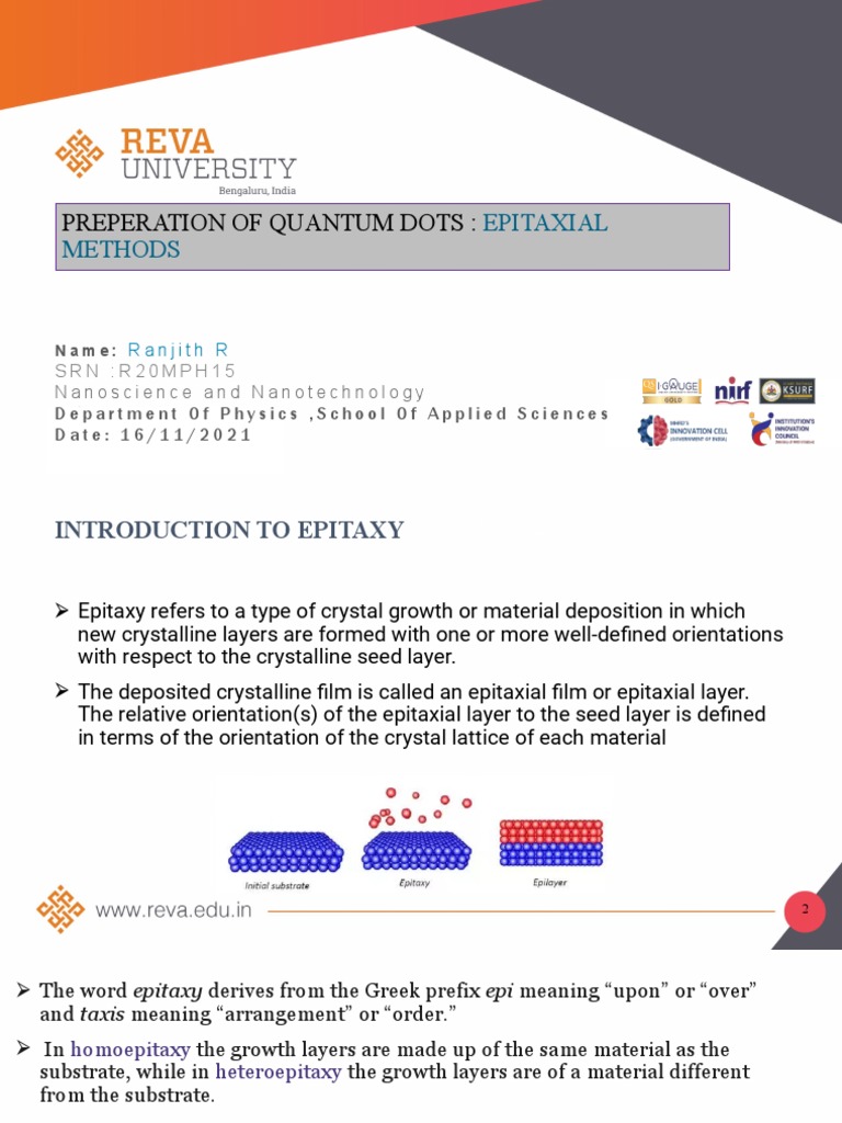Epitaxial Method For Preperation of Quantum Dots | PDF | Epitaxy ...