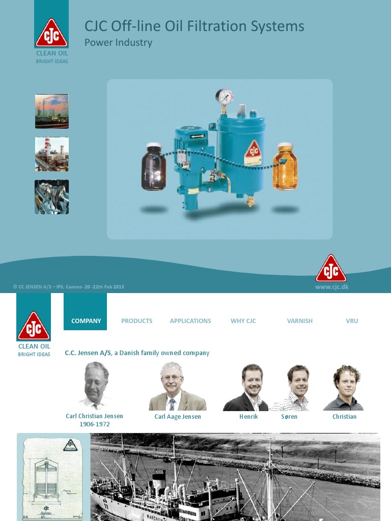 CJC Off-Line Oil Filtration Systems: Power Industry | PDF | Lubricant ...