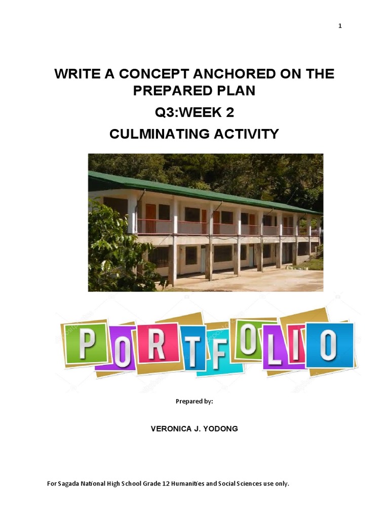 Write A Concept Anchored On The Prepared Plan Q3:WEEK 2 Culminating Activity | PDF | Learning ...