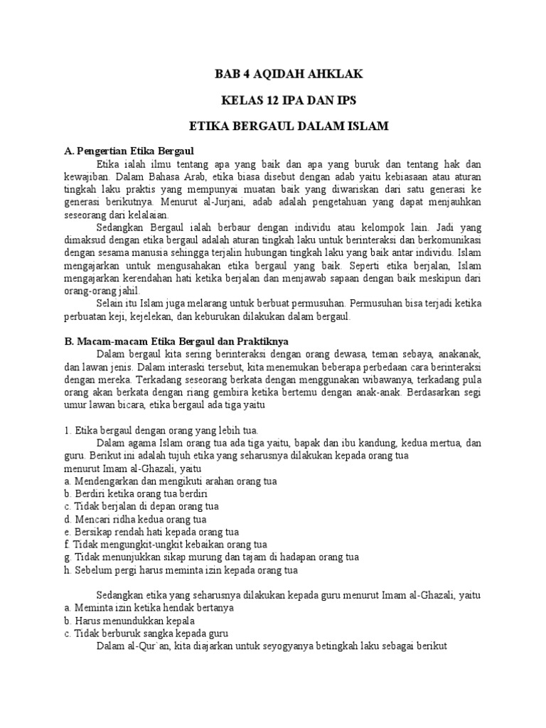 Etika Bergaul dalam Islam | PDF