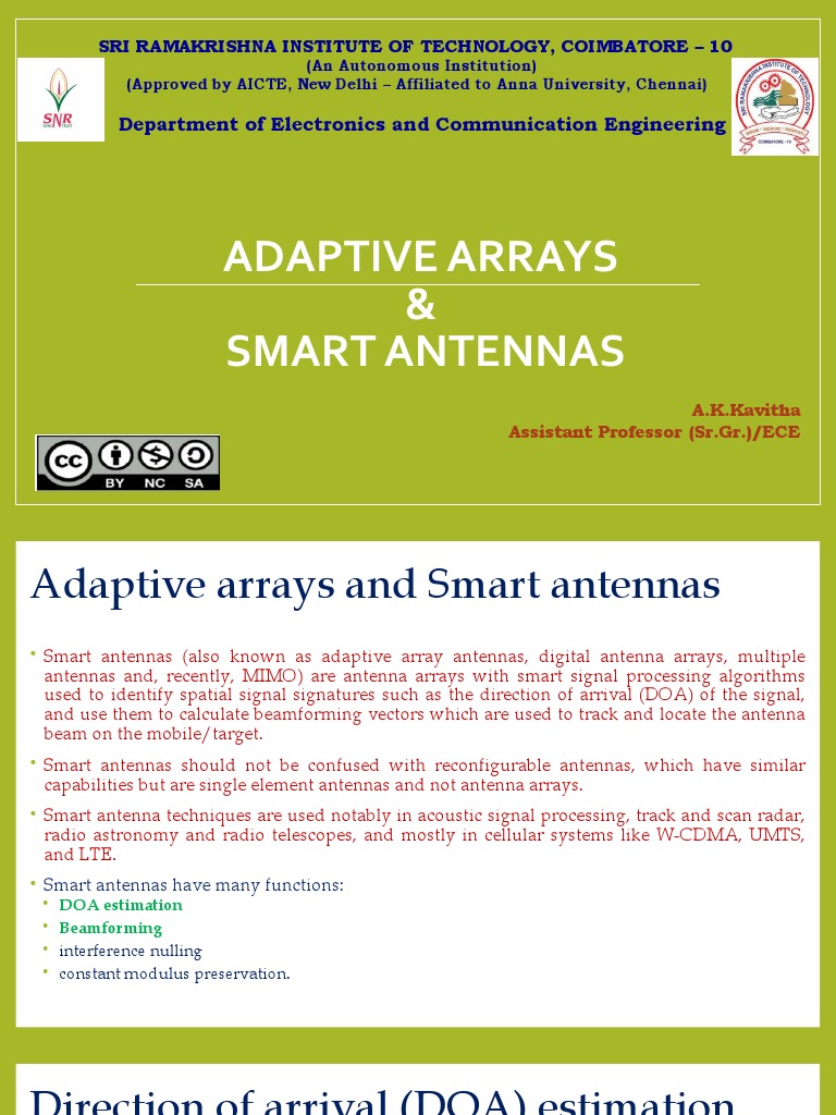 Adaptive Arrays & Smart Antennas | PDF | Broadcast Engineering | Electronic Engineering