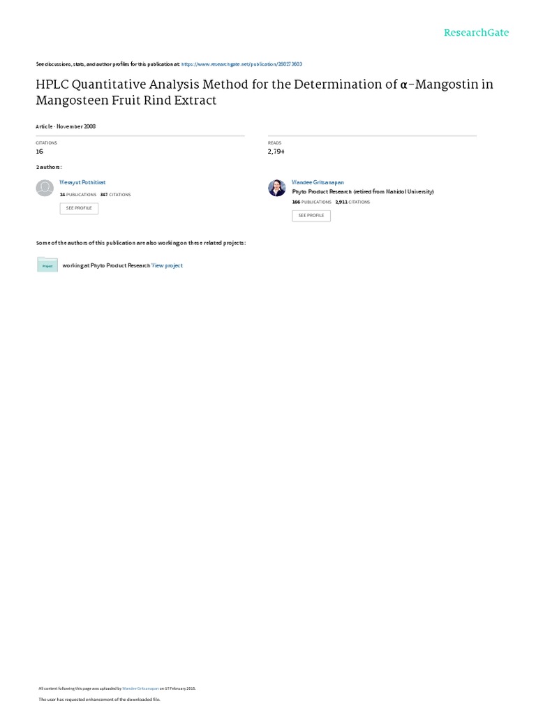 HPLC Quantitative Analysis Method For The Determin | Download Free PDF ...