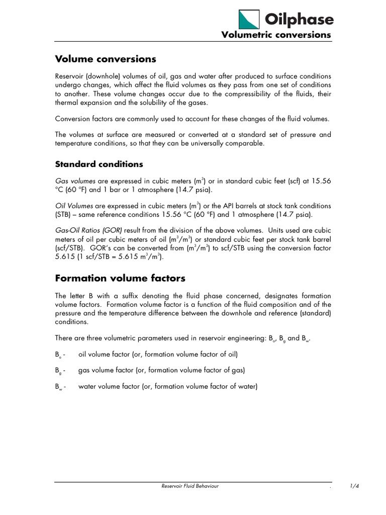 06 Volume Conversions | PDF | Petroleum Reservoir | Volume
