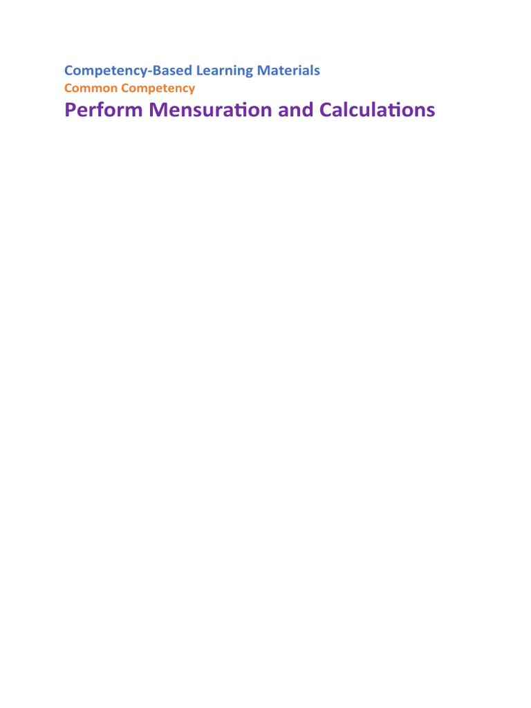Perform Mensuration and Calculations | PDF | Multiplication | Area