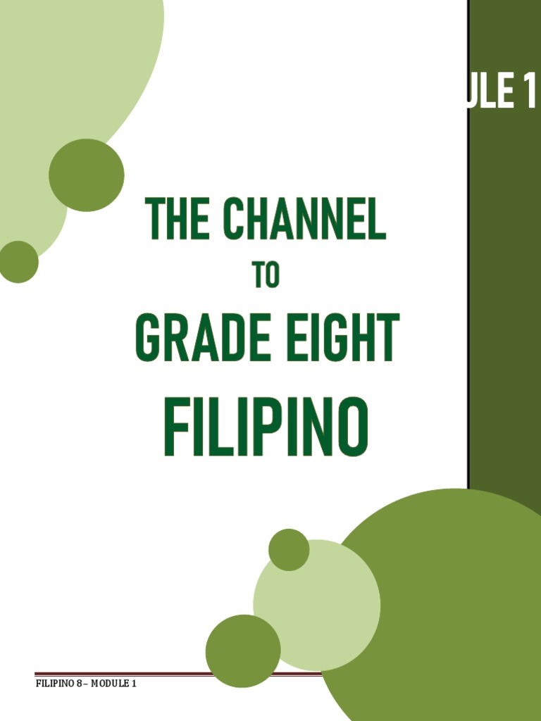 FILIPINO GR. 8 - MODULE 1 - Compressed | PDF