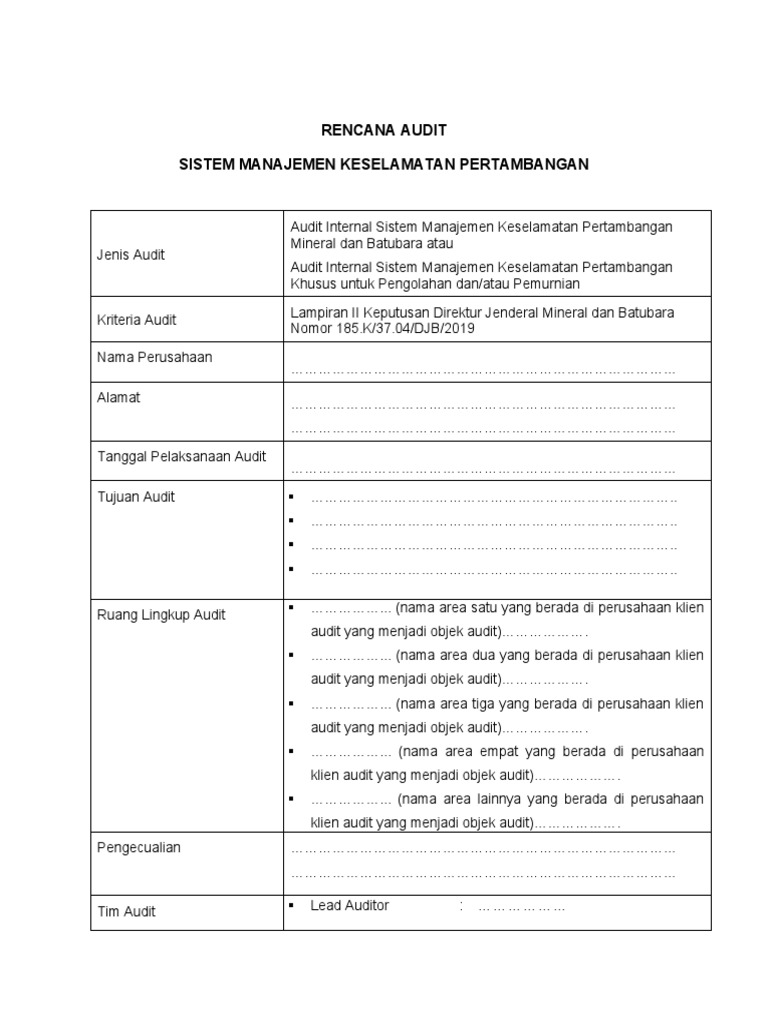 Audit K3 Pertambangan dan Pengolahan | PDF | Teknologi & Rekayasa
