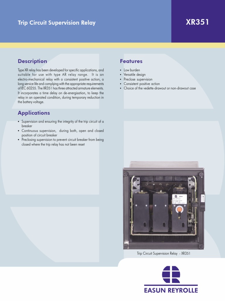 Features Description Cutout Details Ordering Information: Trip Circuit ...