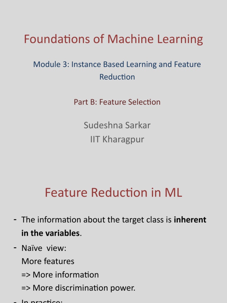 Foundations of Machine Learning: Sudeshna Sarkar IIT Kharagpur | PDF ...