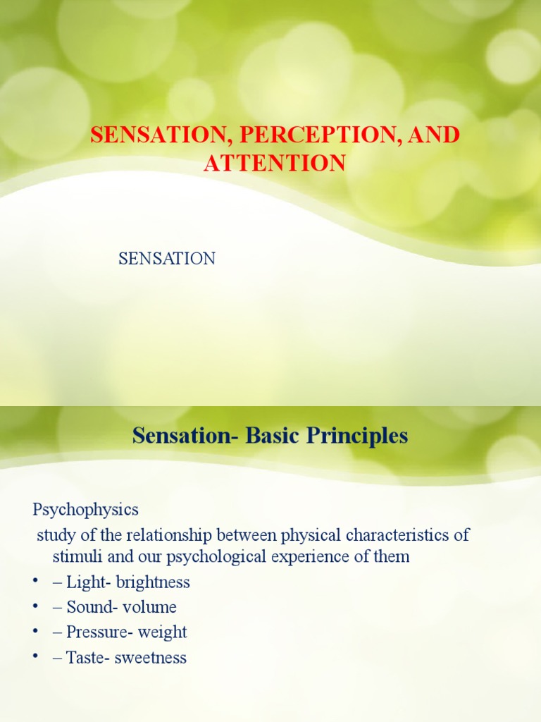 Unit 2 Psychology | PDF | Senses | Perception