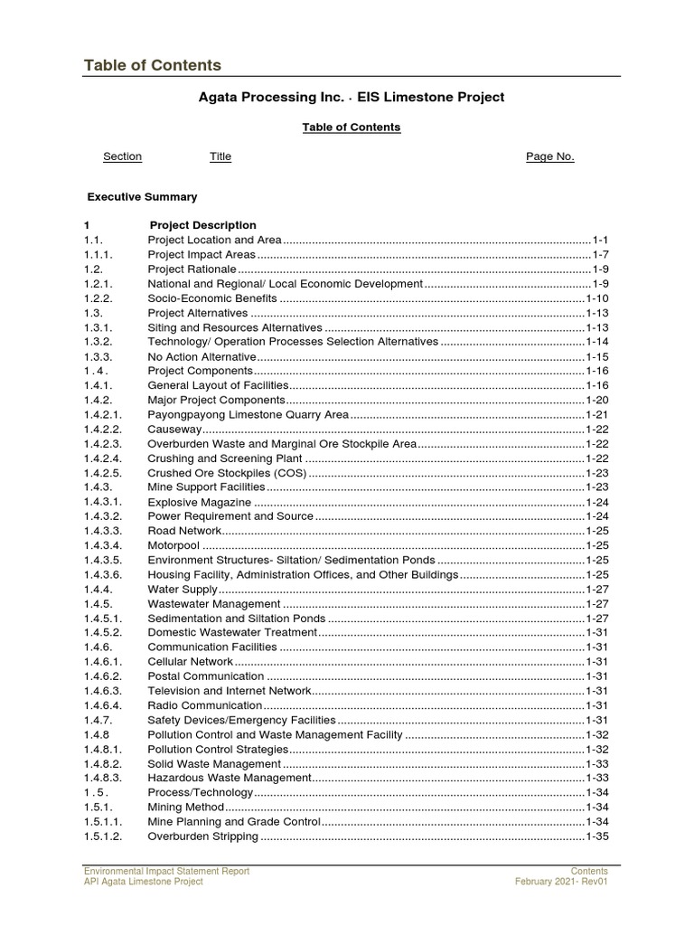 ALP EIS Main Report | PDF | Geomorphology | Mining