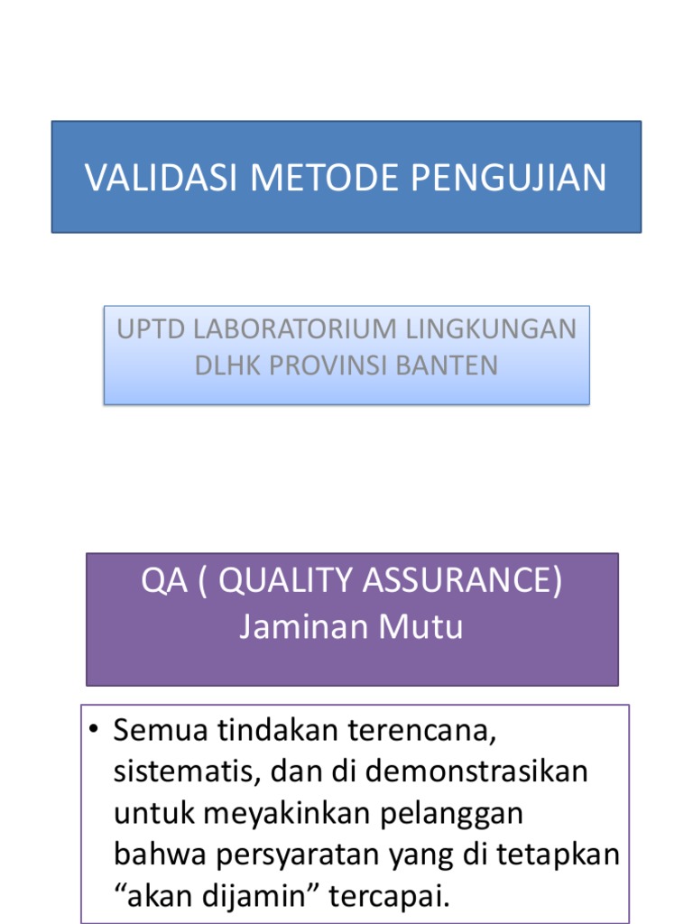 Validasi Metode Pengujian Pdf