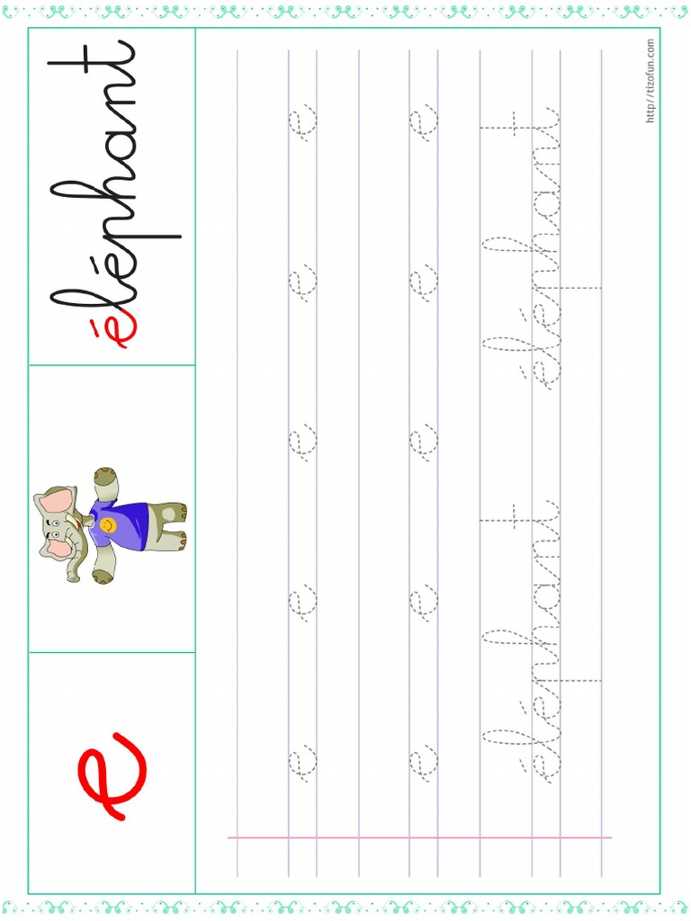 5 Trace Les Lettres Minuscule Cursive e | PDF