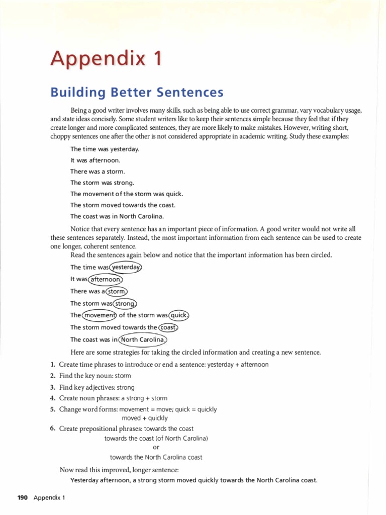 Building Better Sentences - Practice 1-7 | PDF | Grammar | Linguistics