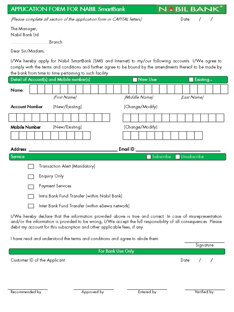 Smart Bank Application Form English | PDF | Indemnity | Banks