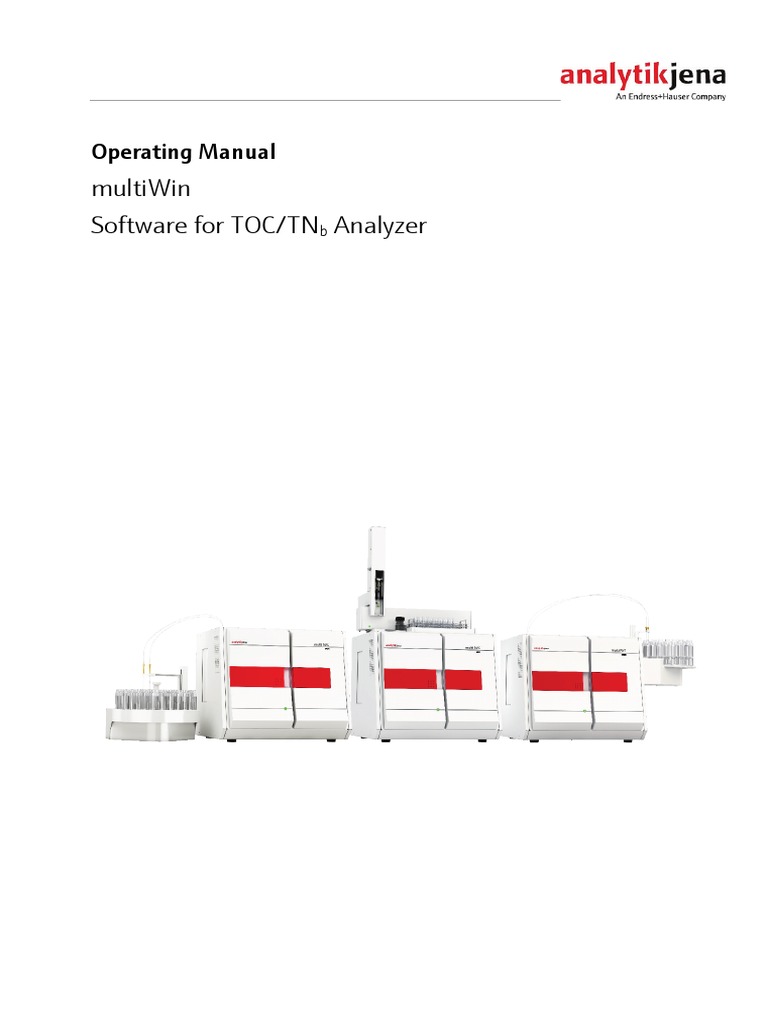Multiwin Software For Toc/Tn Analyzer: Operating Manual | PDF | Total ...