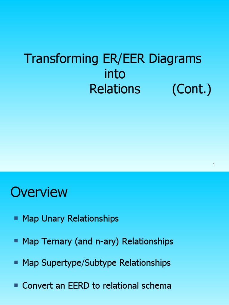 Lect 1 Transforming EER Diagrams Into Relations (Part III) | PDF ...