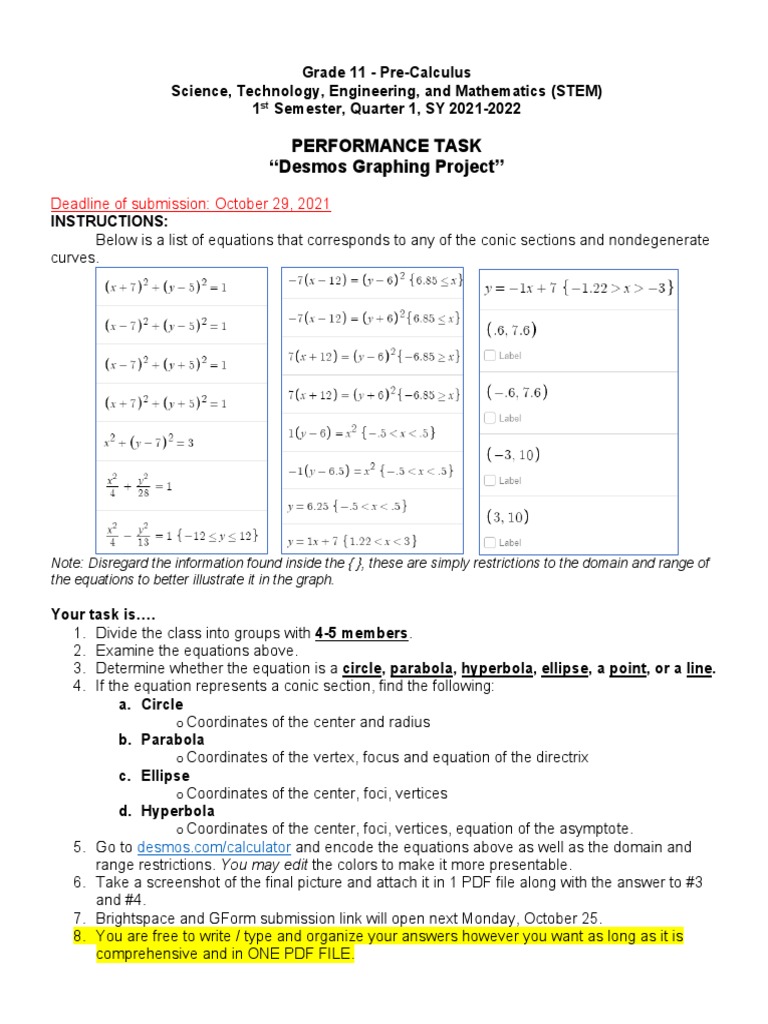 Precalculus - Q1 Performance Task | PDF | Computers