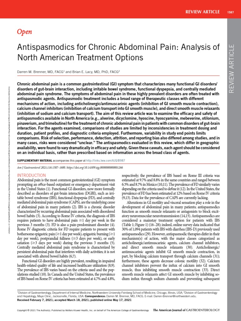 Antispasmodics For Chronic Abdominal Pain .12 | PDF | Irritable Bowel ...