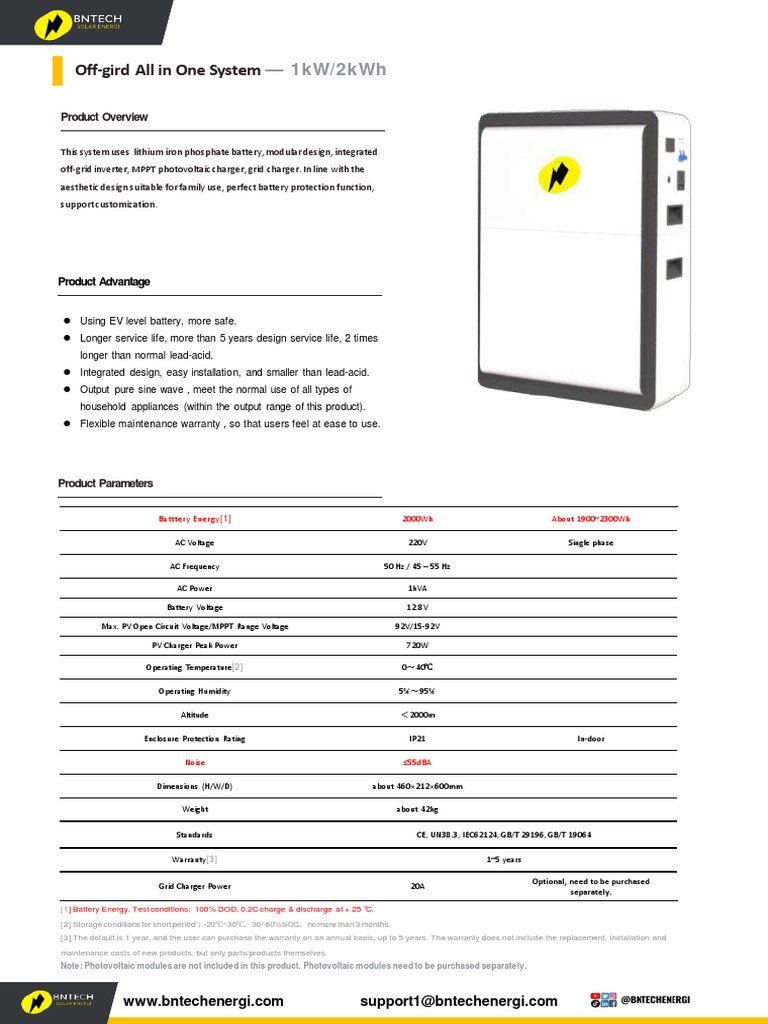 BNTECH All in One Offgrid System | PDF | Battery Charger | Photovoltaic System