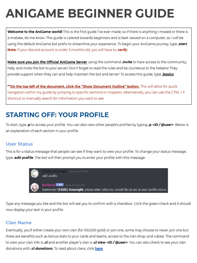 AniGame Beginner Guide | PDF | Internet Bot